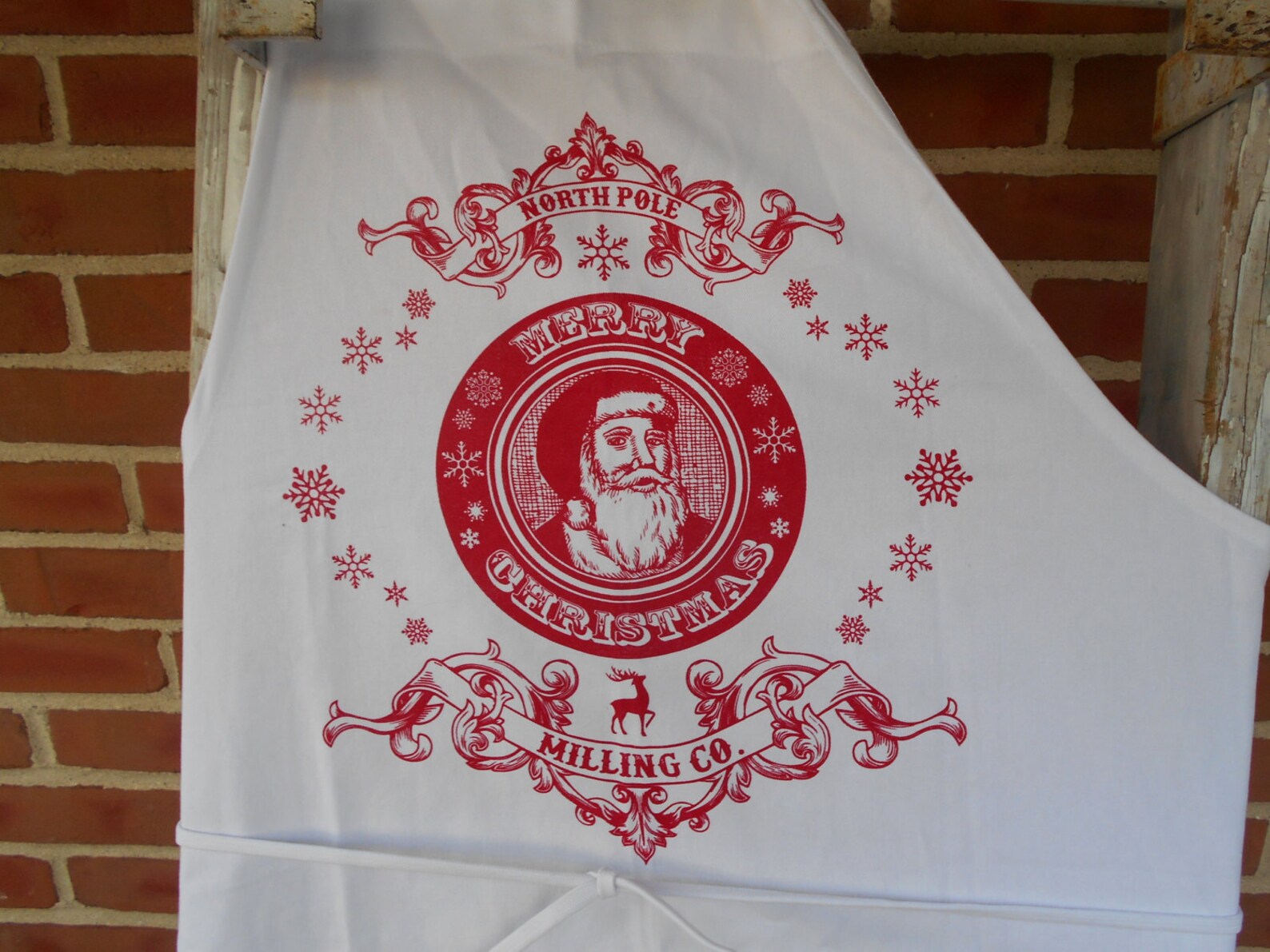 Santa Apron Christmas Apron White Apron Chef Apron Kitchen | Etsy