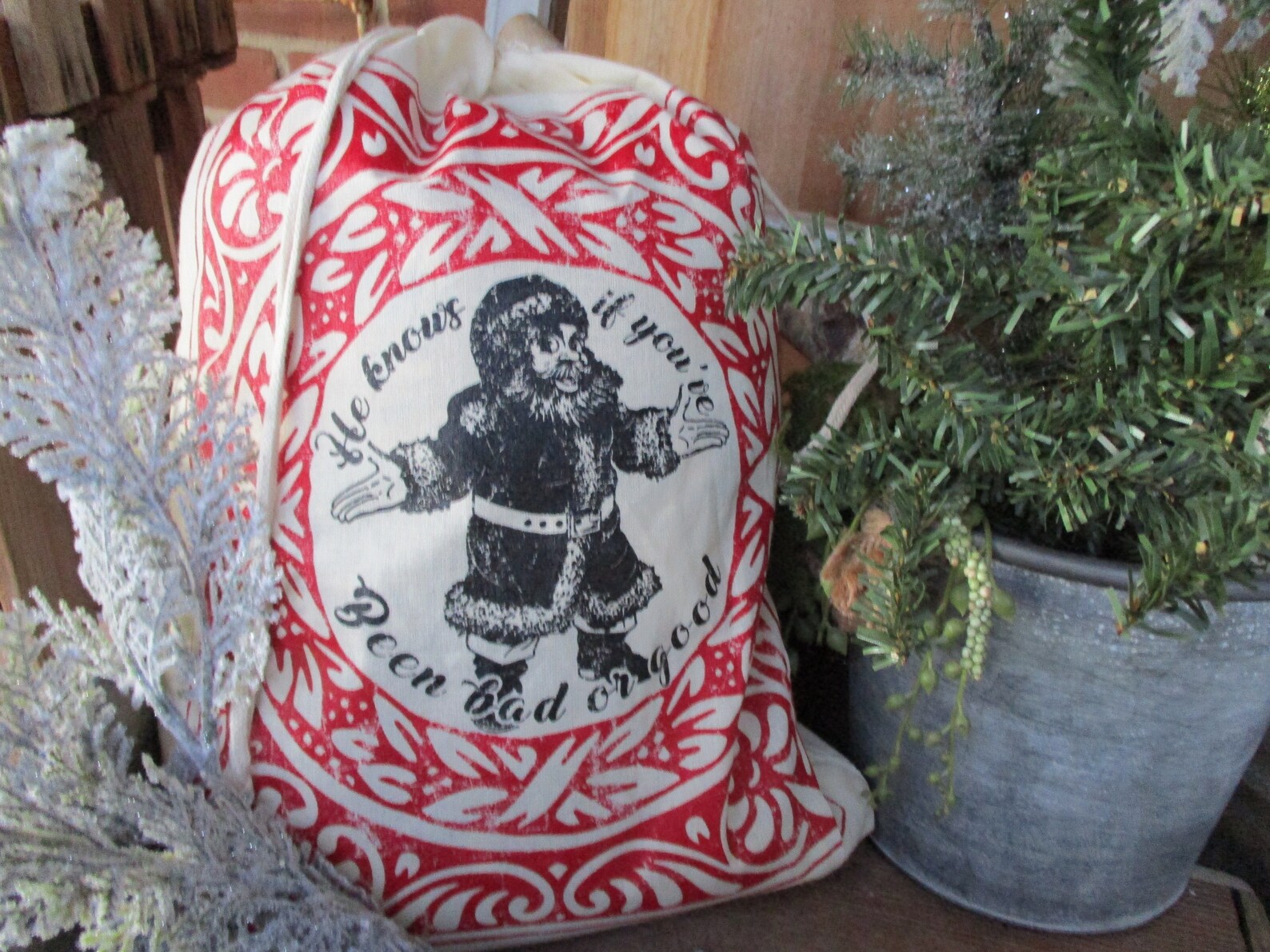 Santa Bag, Santa Sack, CANVAS, Feed Sack, 12 X 18 Bag, Christmas Sack ...