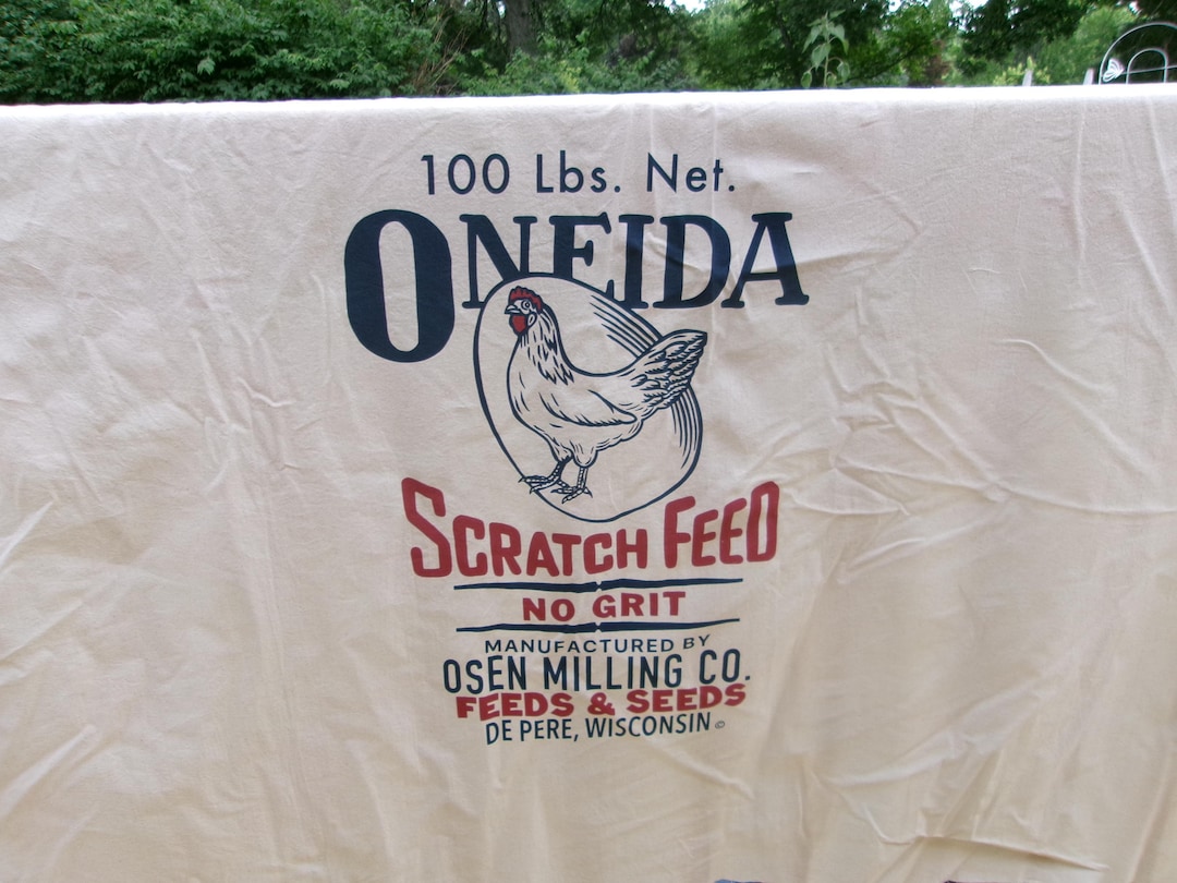 Feed Sack Fabric, Feed Sack Fabric Panel: Oneida Scratch Feed Graphic ...