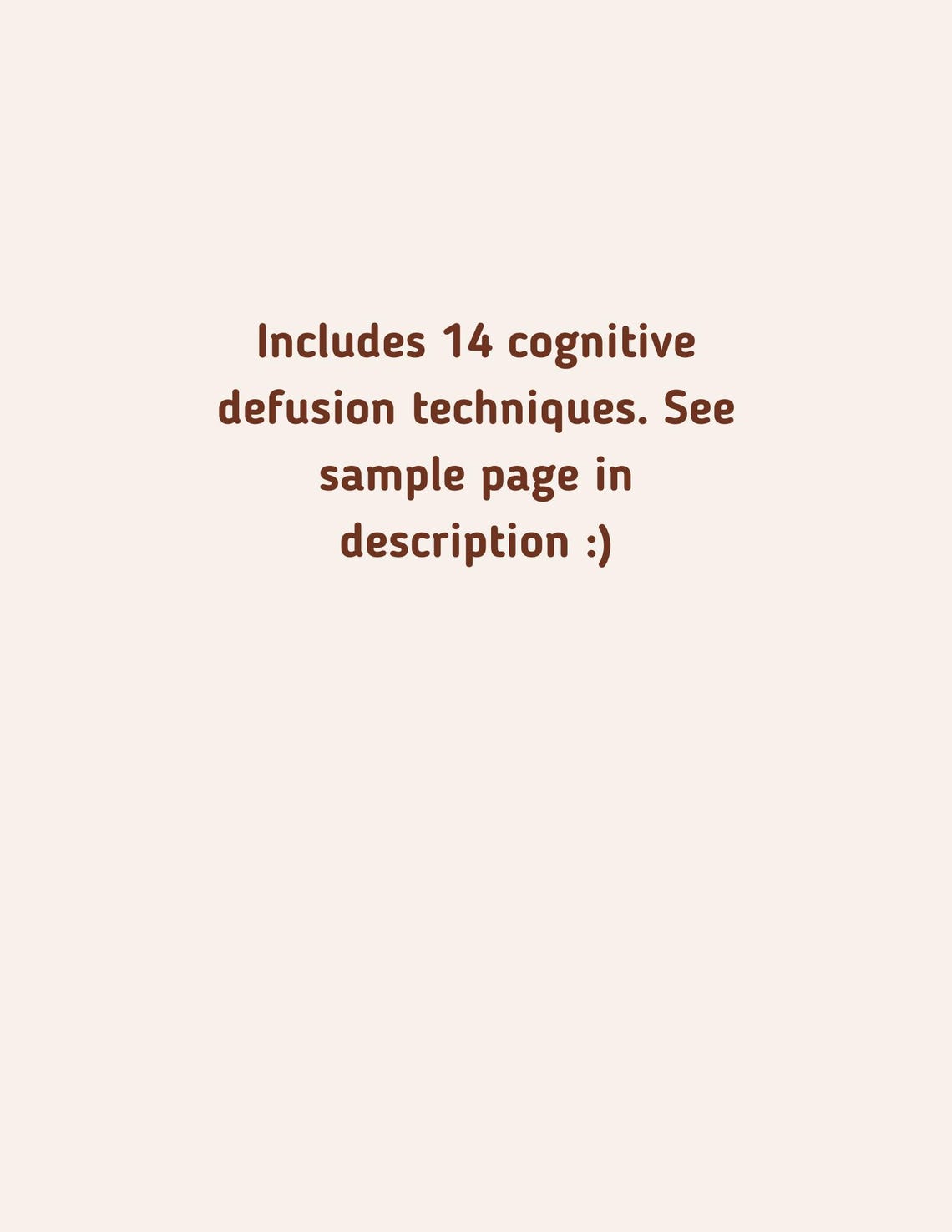 Cognitive Defusion Techniques-group or Individual Therapy - Etsy