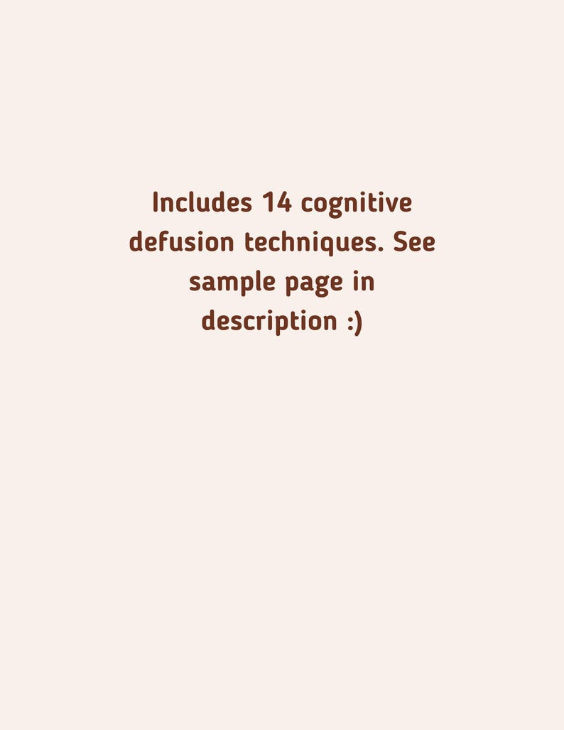 Cognitive Defusion Techniques-group or Individual Therapy - Etsy