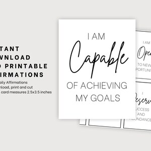 24 Daily Affirmation Cards Printable, Affirmation Cards Digital, Vision ...