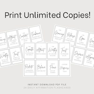24 Daily Affirmation Cards Printable, Affirmation Cards Digital, Vision ...