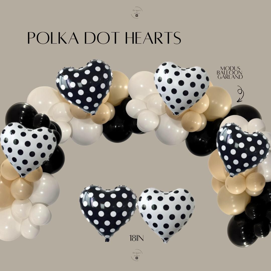 Polka Dot Heart Mylar Balloons for Birthday Party Decor or Valentine’s ...