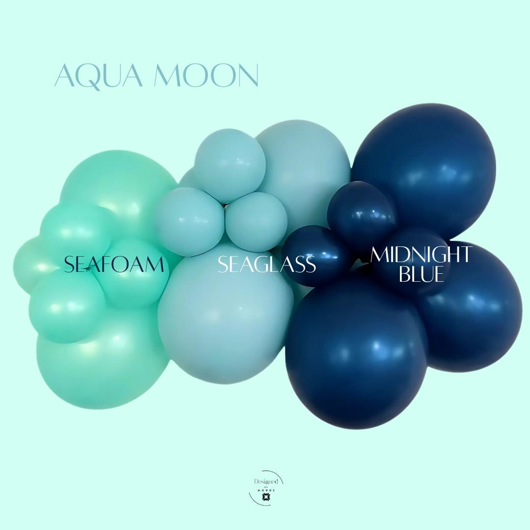Ocean Theme Party Decorations Balloon Garland Kit Seafoam Blue Balloon ...