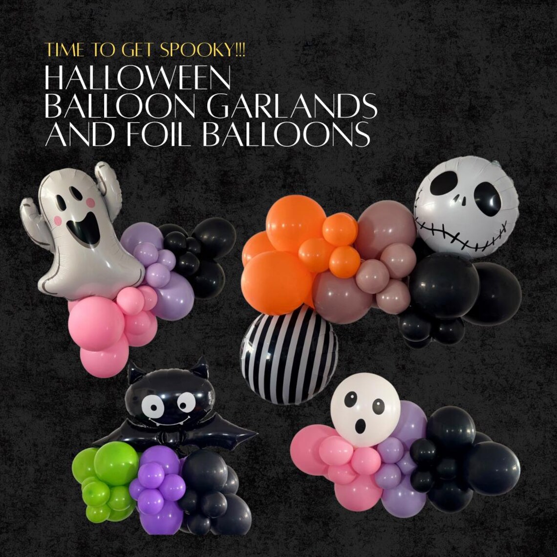 Halloween Balloon Decor: Bat & Jack Skellington Party Balloons - Etsy