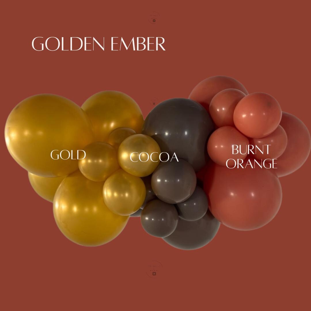 Retro 70s Balloon Garland Kit in Burnt Orange Cocoa and Metallic Gold ...
