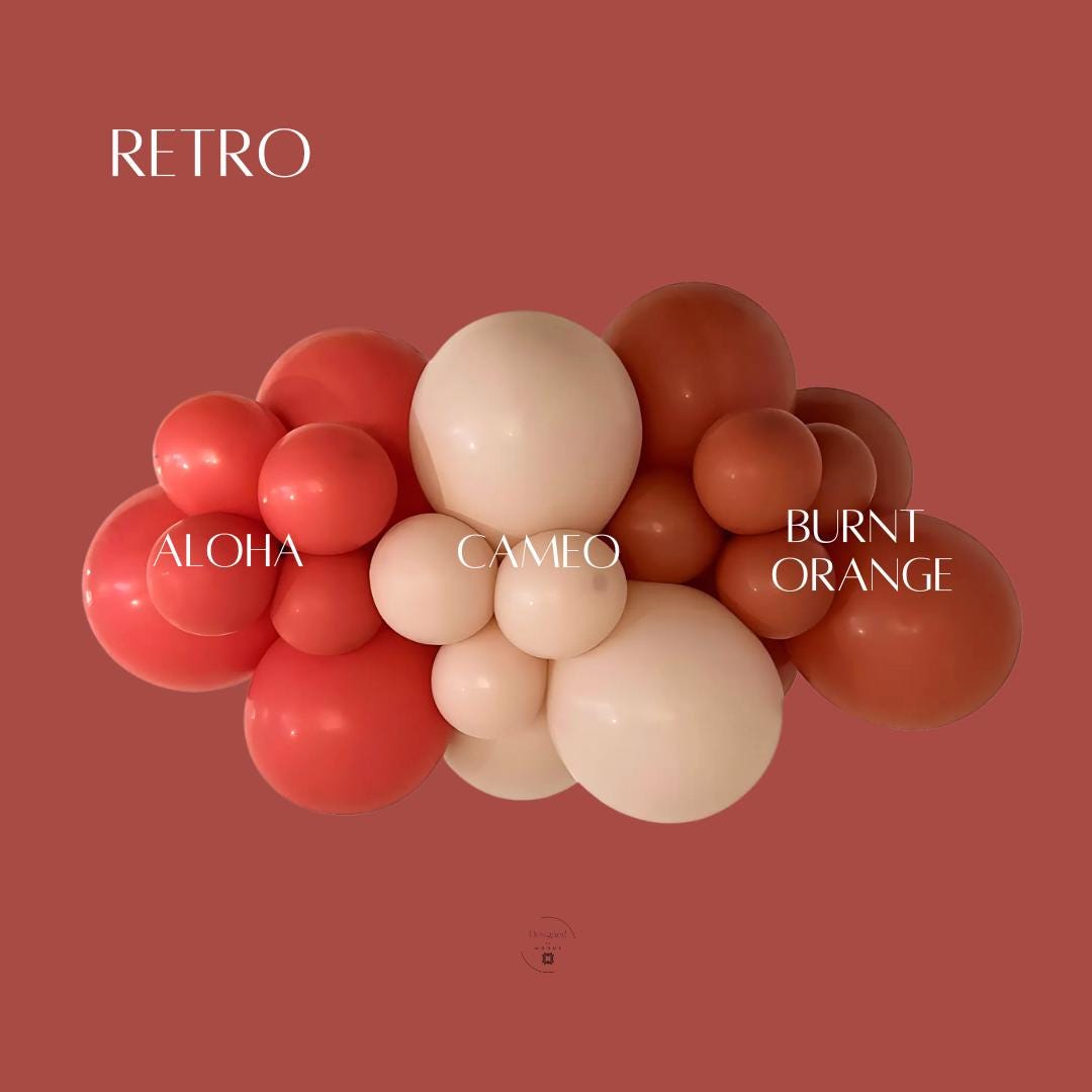 Retro 70s Balloon Garland Kit: Aloha, Cameo, Burnt Orange DIY Decor - Etsy