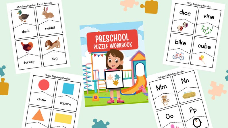 Preschool Pre-k Kindergarten Learning Bundle 10 Kid Workbooks Printable ...