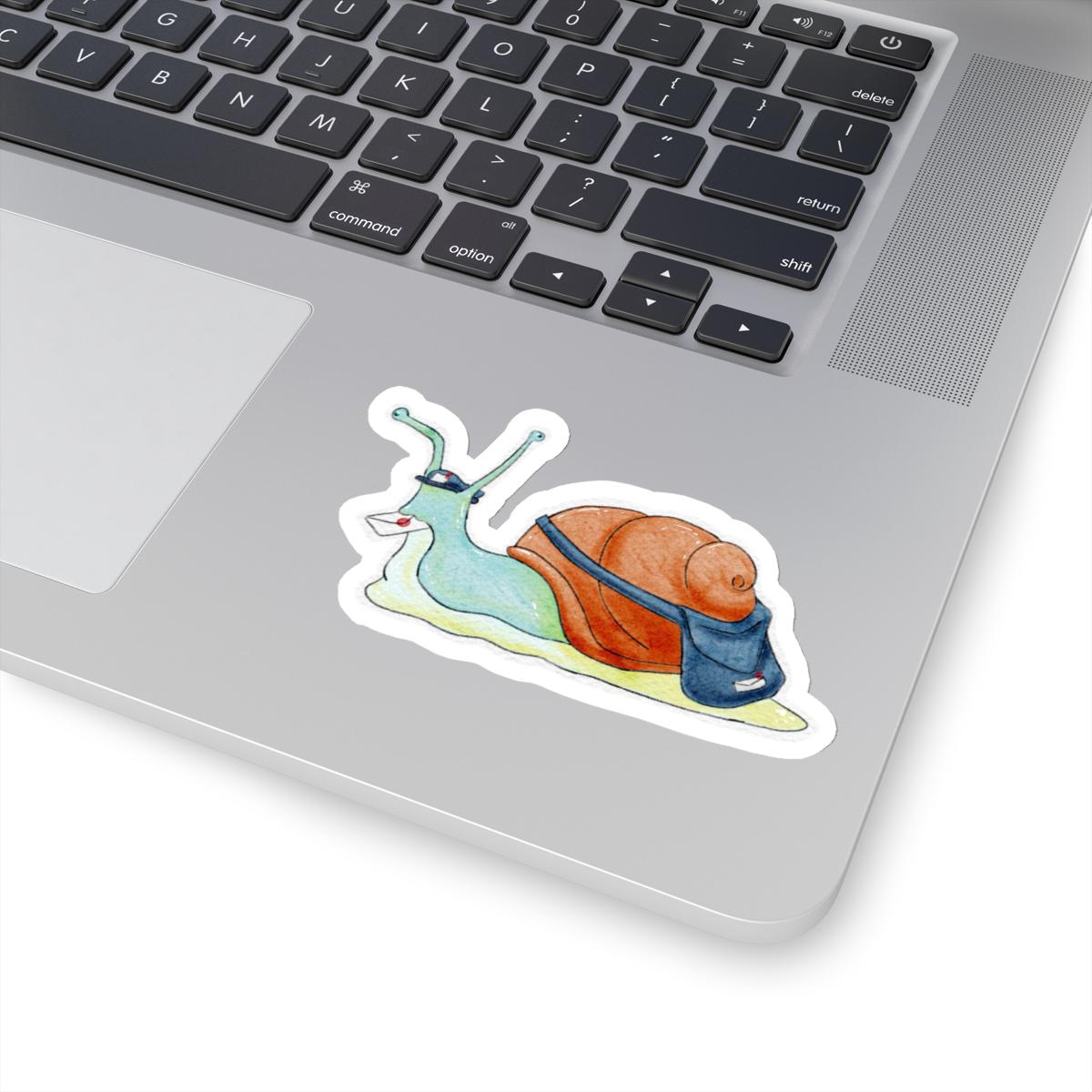 Snail Mail Kiss-cut Stickers, Cute Punny Snail Mailman Design, Fun ...