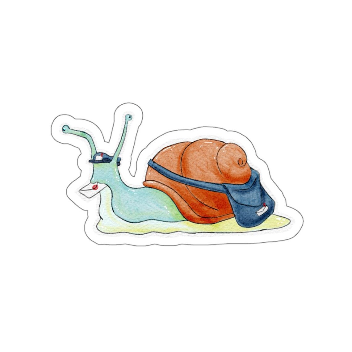 Snail Mail Kiss-cut Stickers, Cute Punny Snail Mailman Design, Fun ...