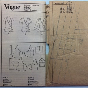 Vogue V8390 Wrap Front Knit Top Sewing Pattern, Size 14-20 - Etsy