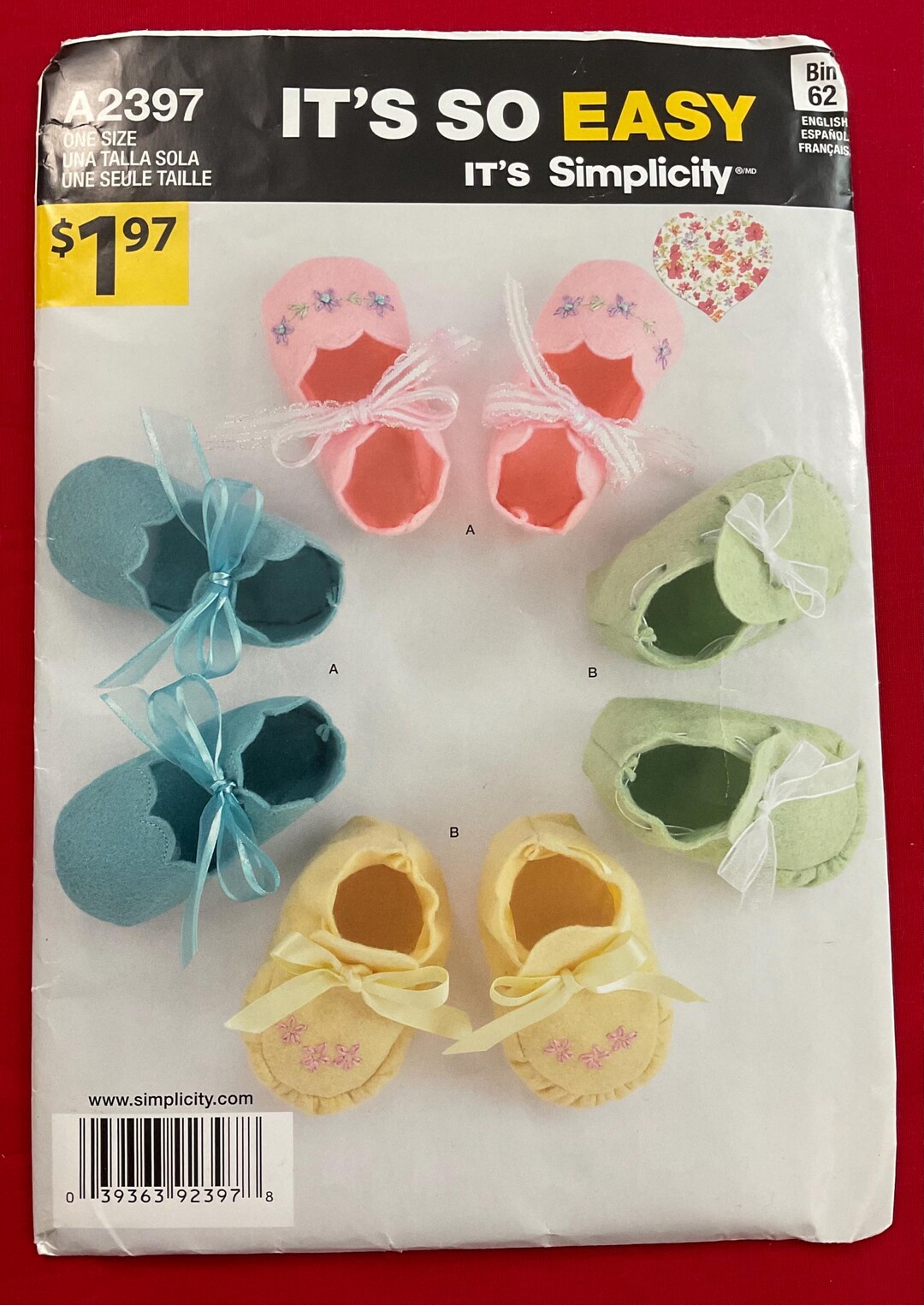 Simplicity A2397 Felt Baby Booties Sewing Pattern, OSZ - Etsy