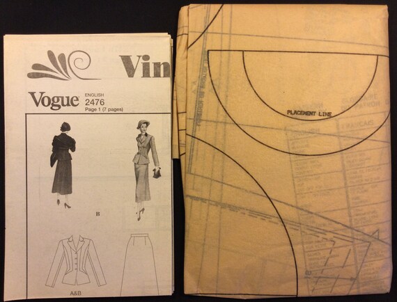 Sewing & Fiber Vogue Vintage Pattern 2476 Misses Original Dress Design ...