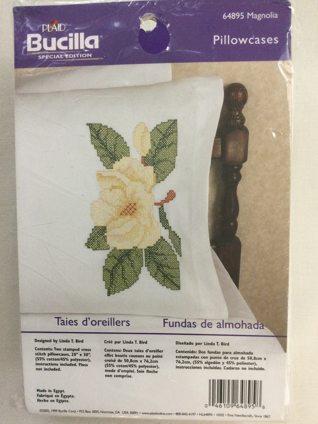 Bucilla Magnolia Stamped Pillowcases Kit - Etsy