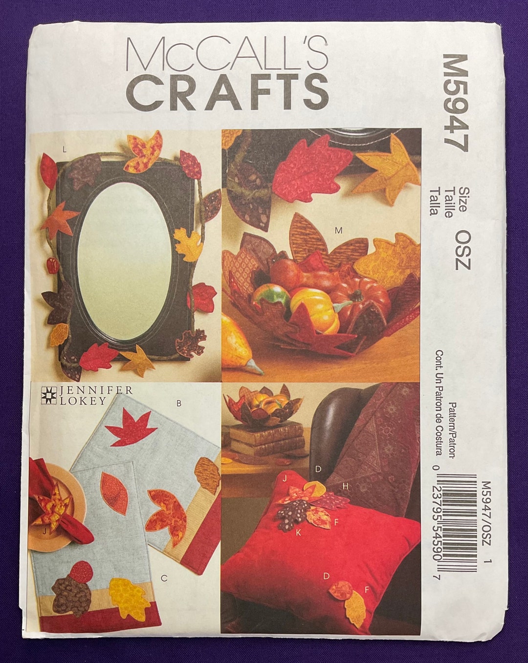 Mccalls M5947 Fall/leaf Decorations Craft Pattern - Etsy