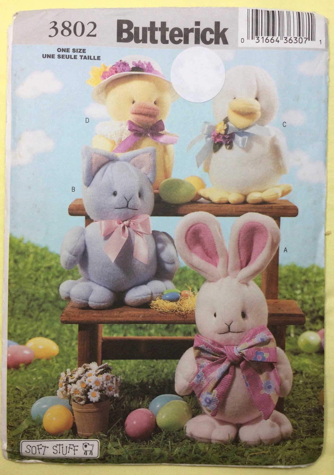 Butterick 3802 Springtime Friends Craft Sewing Pattern by Soft Stuff - Etsy