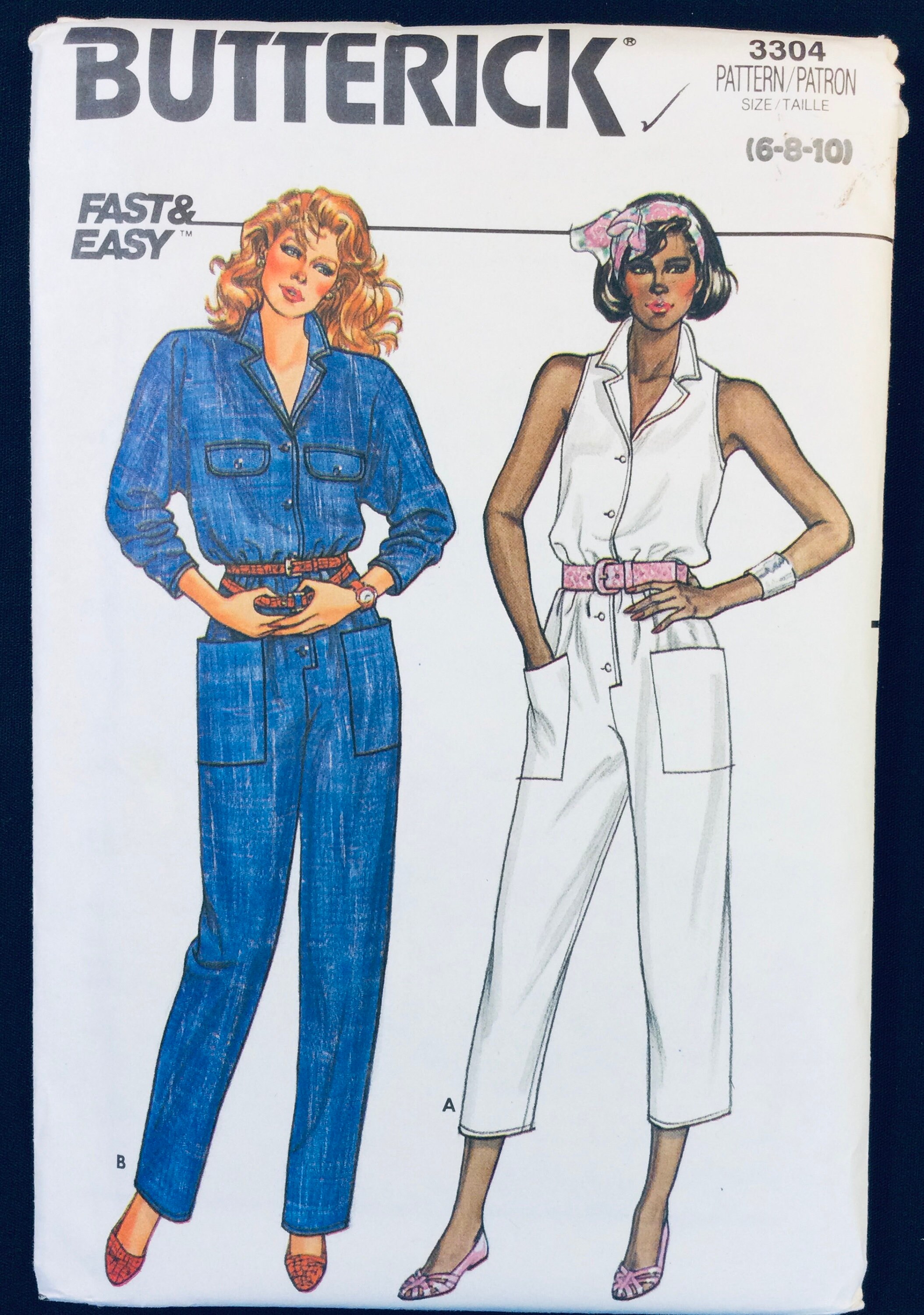 Butterick 3304 Misses Jumpsuit Sewing Pattern, Sizes 6-8 - Etsy