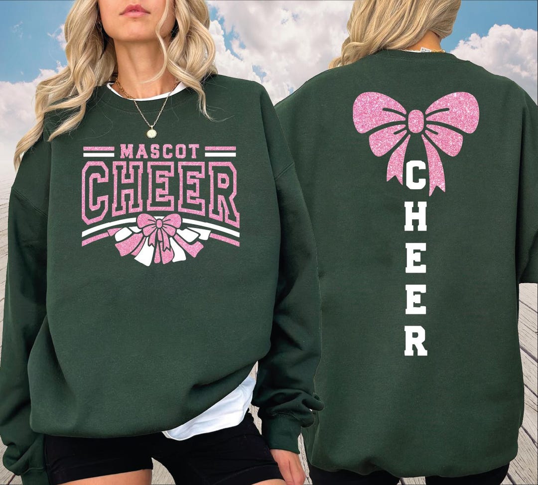 Custom Mascot Cheer Team Sweatshirt, Cheerleader Hoodie, Cheer Mom ...