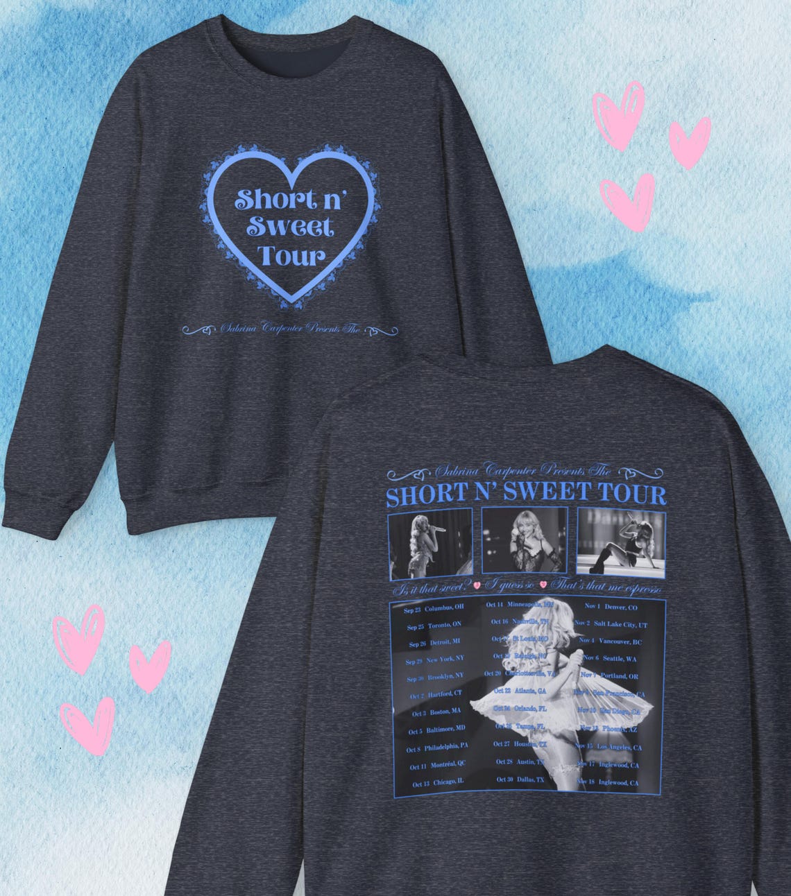 Sabrina Carpenter Short N' Sweet Tour Crewneck Sweatshirt - Etsy
