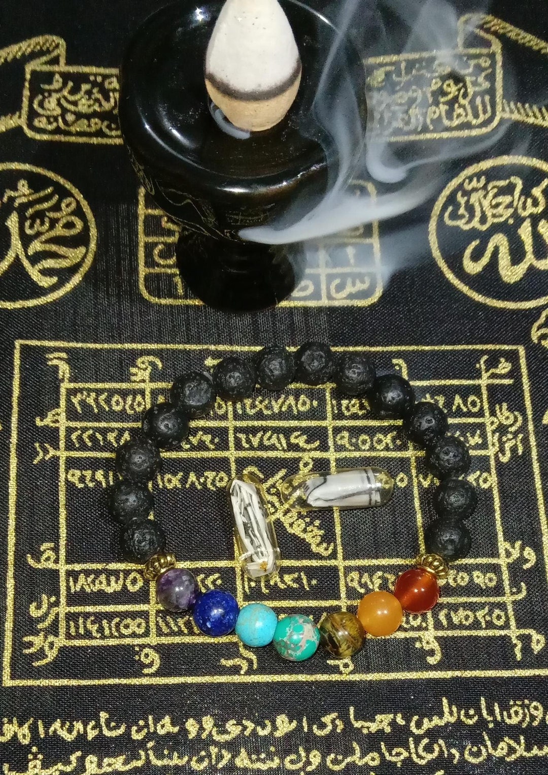 Talisman Amulet Ultimate 7 Chakra Lava Stone Bracelet Khodam Malaikat ...