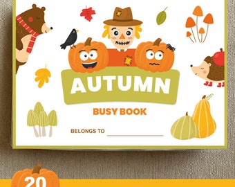 Fall Busy Book Printable Quiet Book Homeschool Learning Materials ...