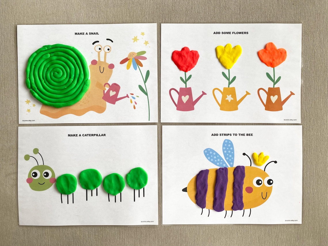 Spring Play Dough Mats – Fine Motor Skills Activity Sheets (digital ...