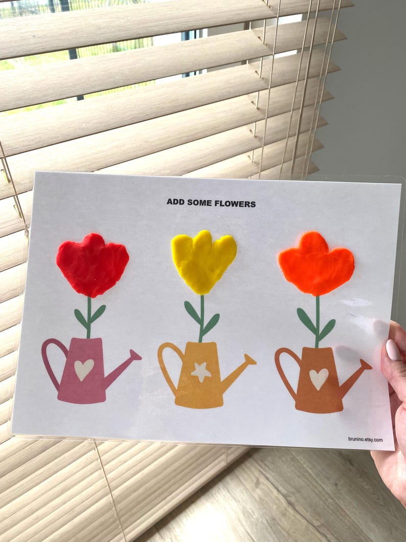 Spring Play Dough Mats – Fine Motor Skills Activity Sheets (digital ...