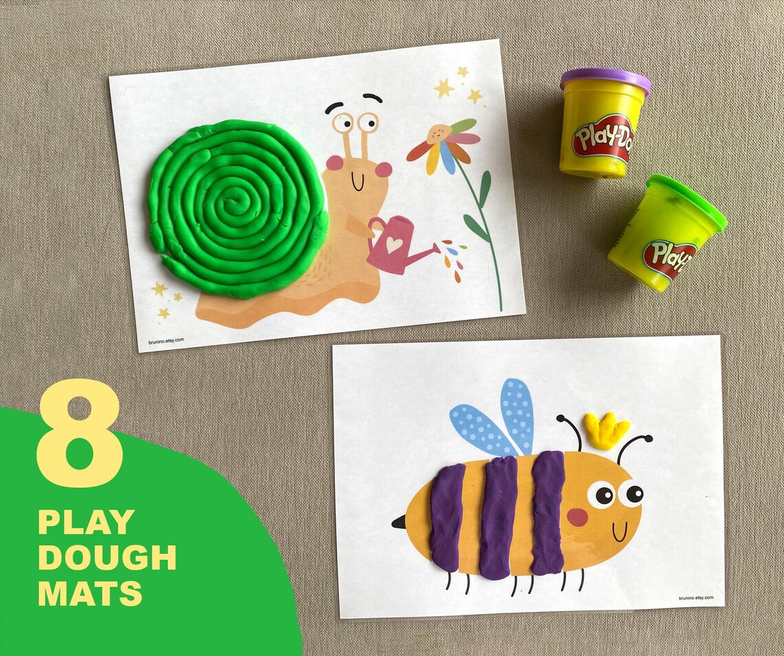 Spring Play Dough Mats – Fine Motor Skills Activity Sheets (digital ...