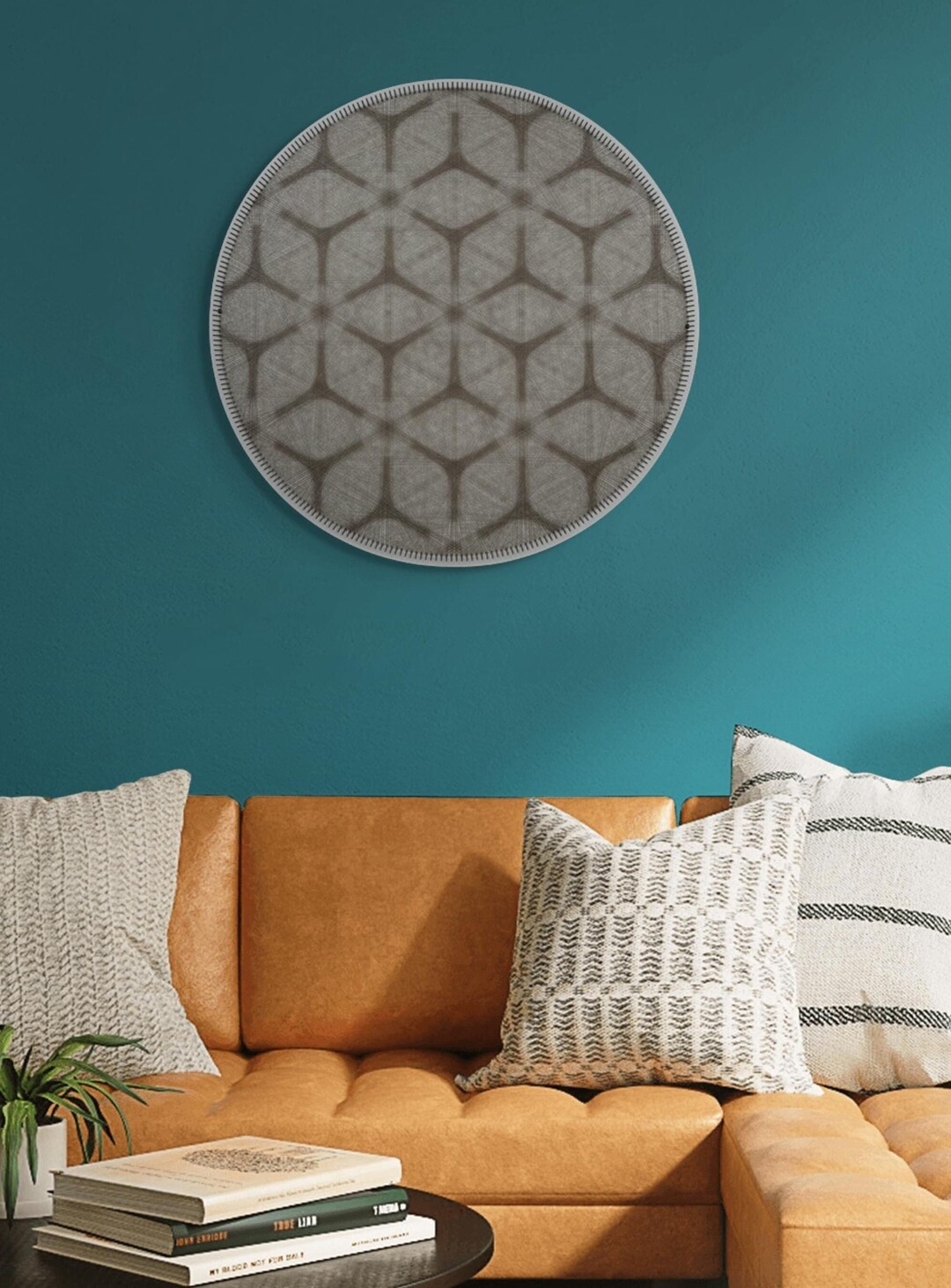 Geometric hex String Art Wall Hanging Black and White Home Décor 60cm ...