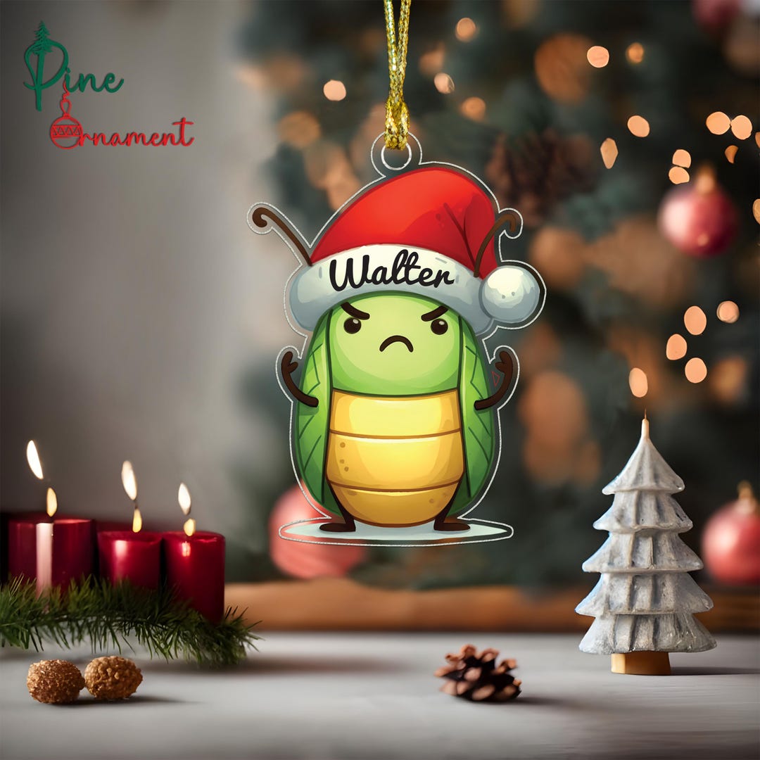 Personalized Name Bah Humbug Xmas Ornaments, Custom Cockroach Christmas ...
