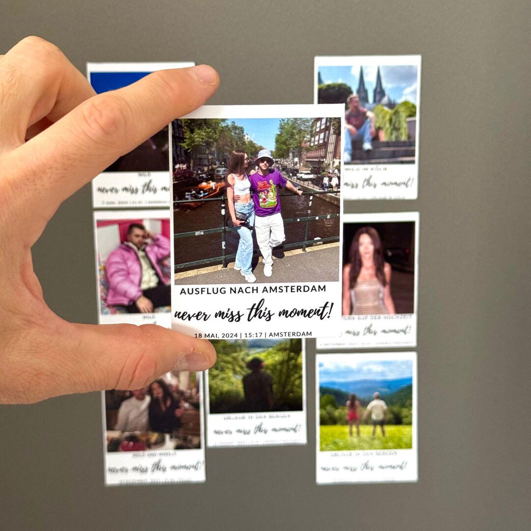 Custom Polaroid Style Photo Magnet, Personalized Gift for Birthday ...