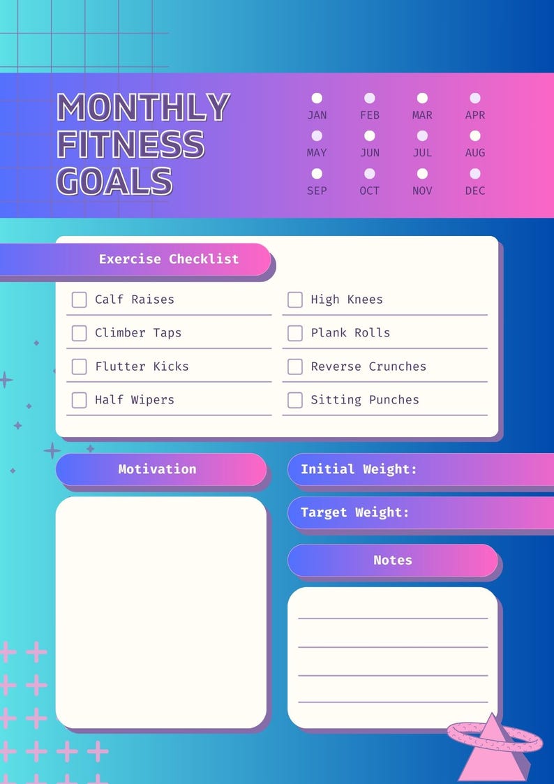 Template Fitness - Etsy