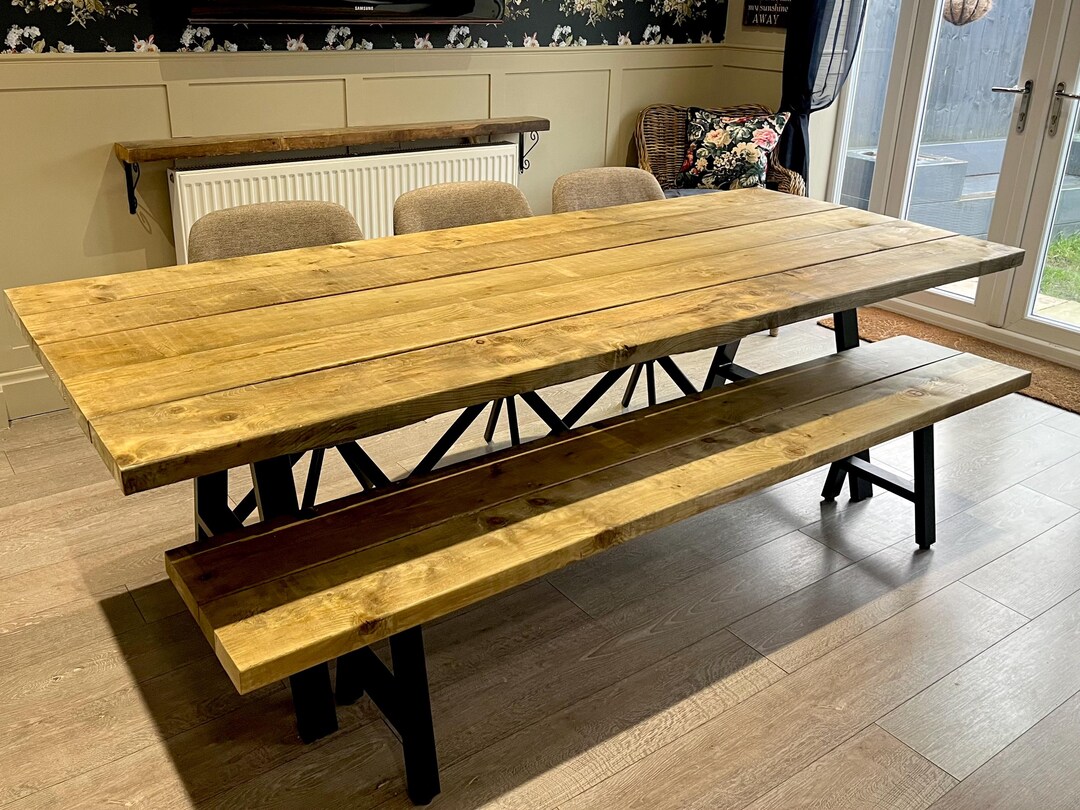 Handmade Custom Wooden Country Kitchen Dining Table | Rustic ...