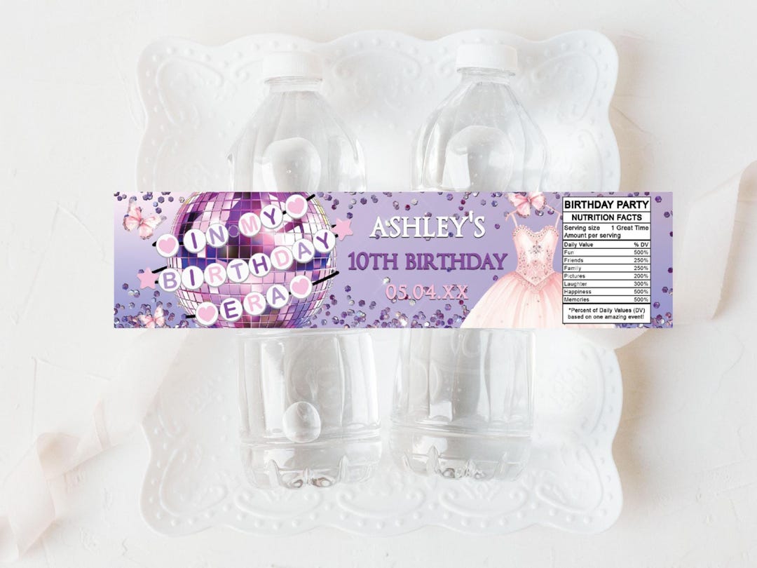 In My Birthday Era Water Bottle Label Editable Printable Friendship ...