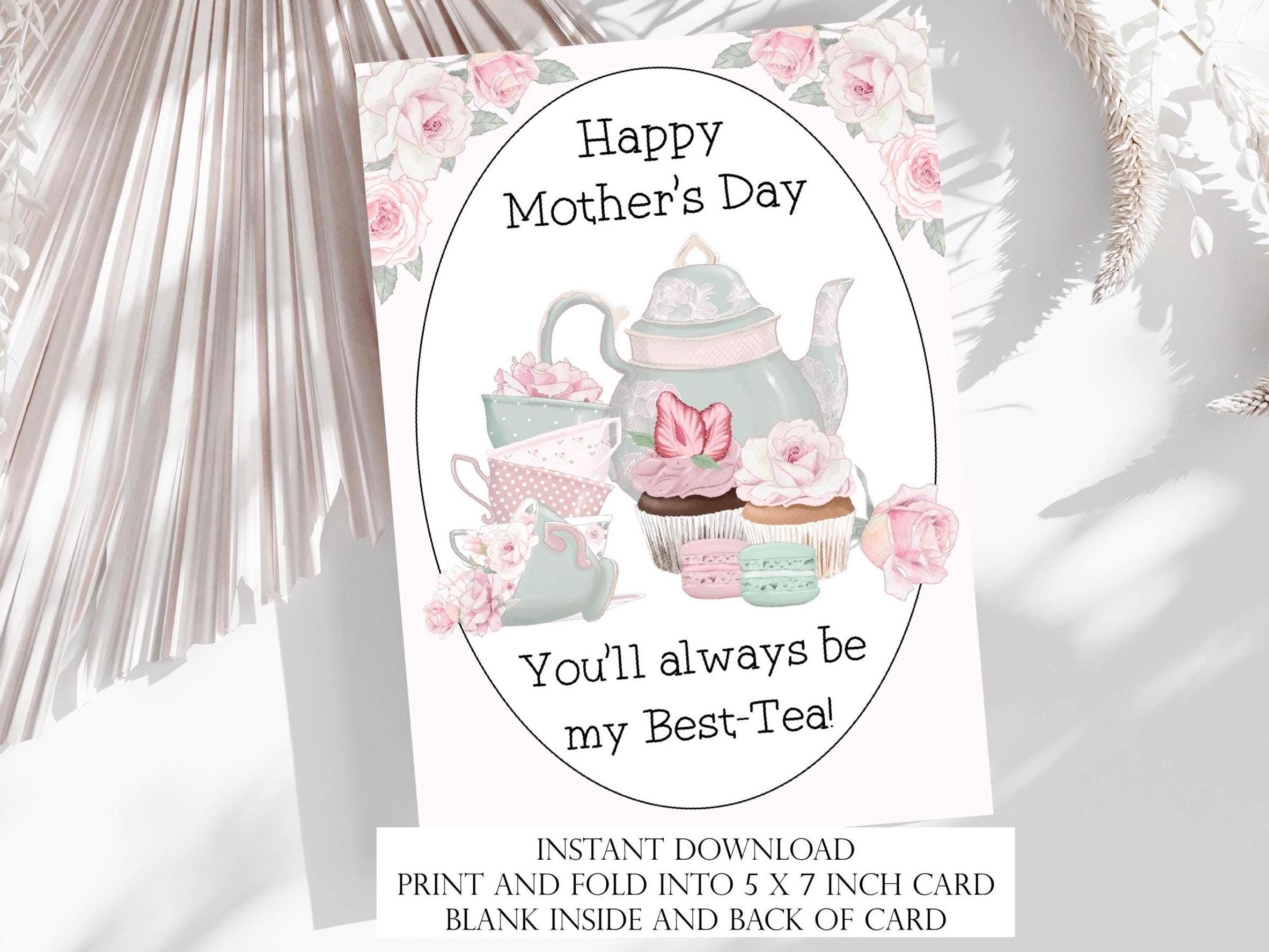 Printable Mothers Day Card Afternoon Tea Mothers Day Card Instant ...