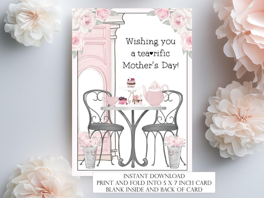 Printable Mothers Day Card, Afternoon Tea Mothers Day Card Instant ...
