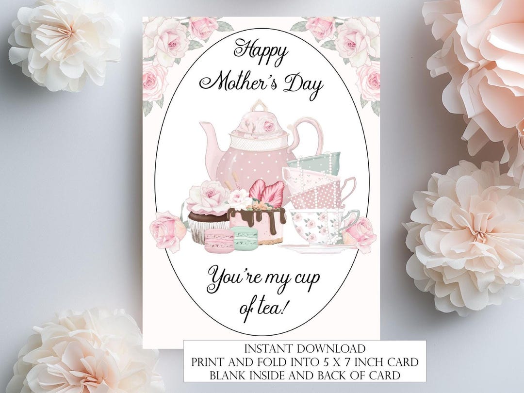 Printable Mothers Day Card, Afternoon Tea Mothers Day Card Instant ...