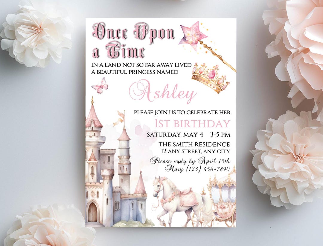 Once Upon a Time Birthday Invitation, Editable Printable Princess ...