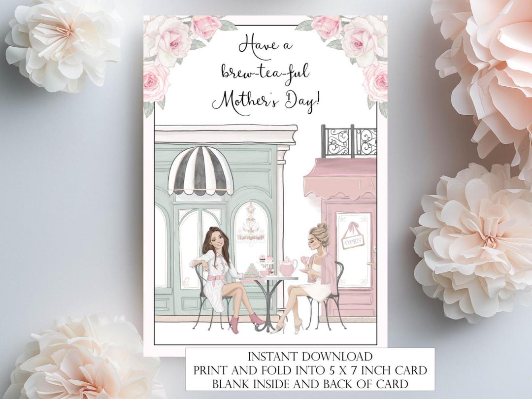 Printable Mothers Day Card, Afternoon Tea Mothers Day Card Instant ...