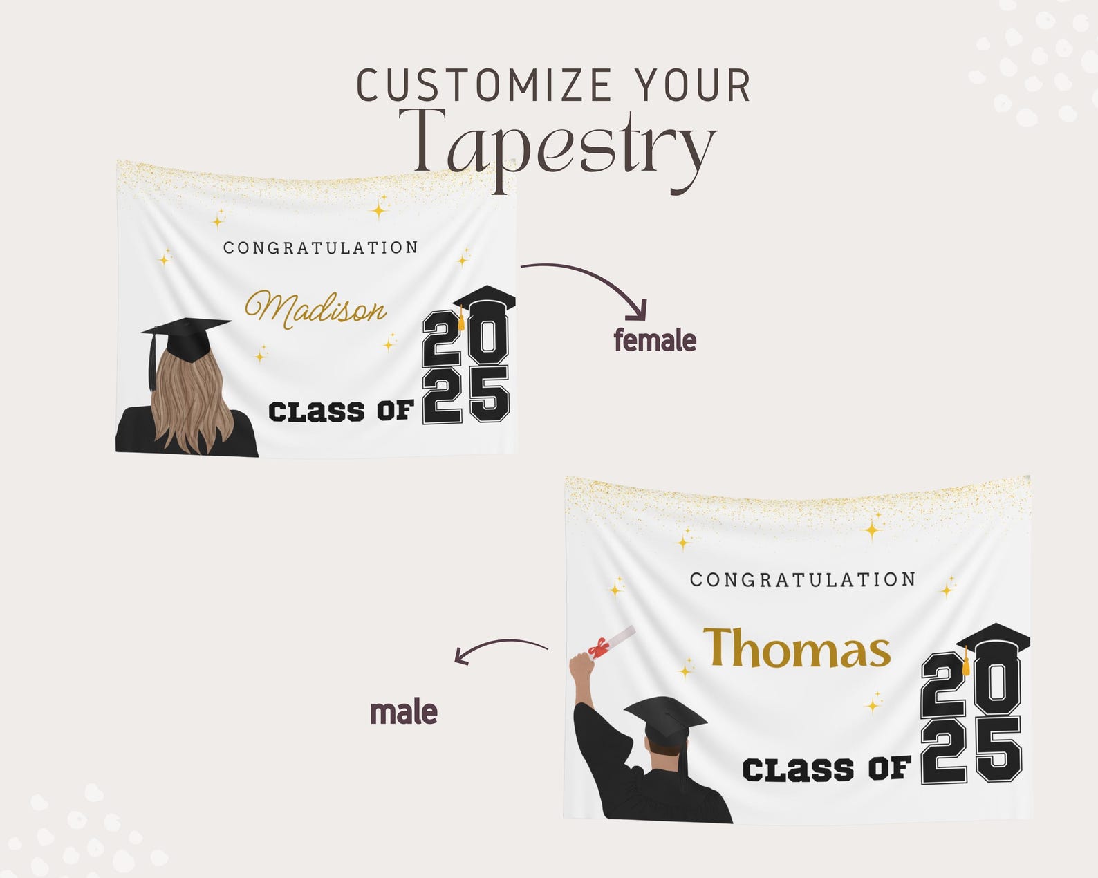 Custom Graduation Decoration for Him for Her Photo Backdrop Banner ...