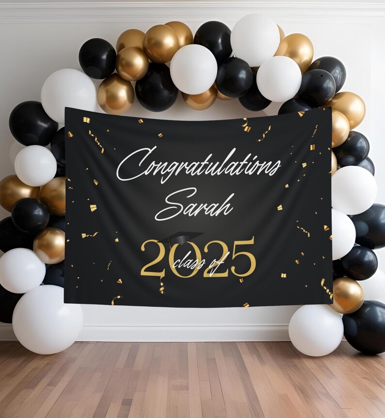 Graduation 2025 Decoration Photo Backdrop Banner Custom Graduation Sign ...