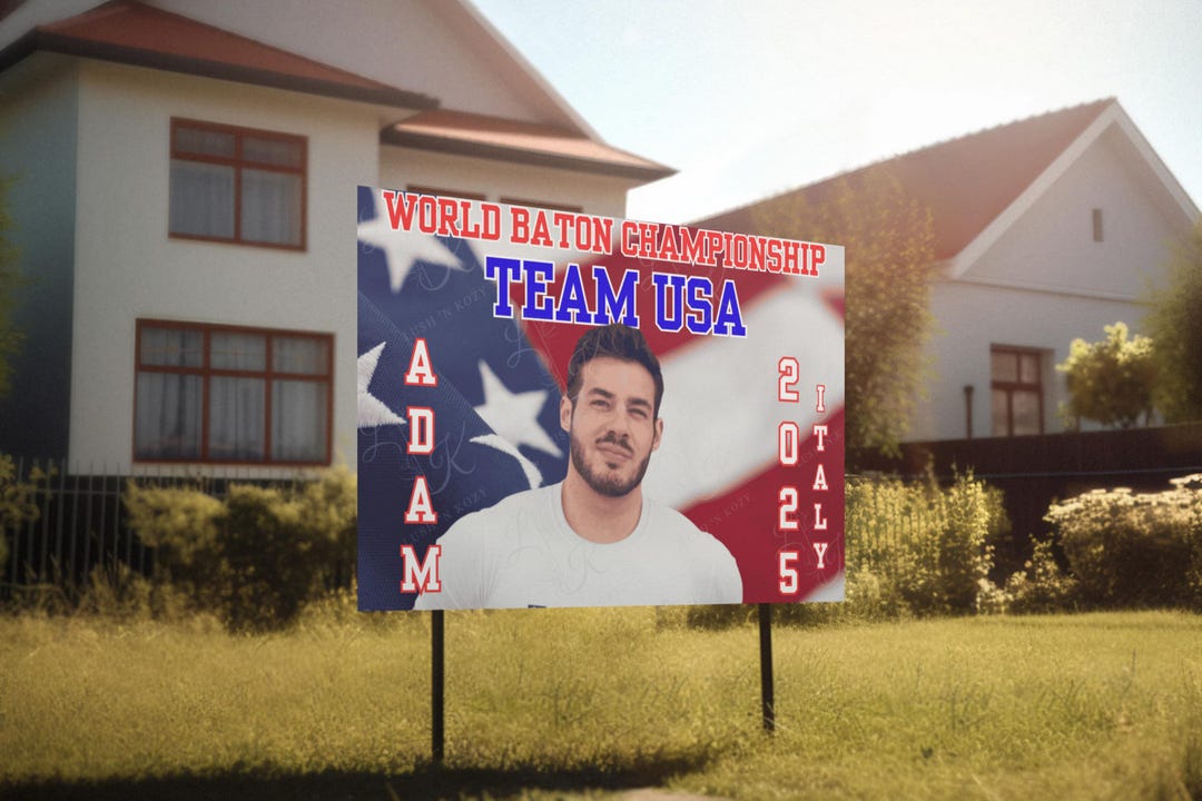 Baton Twirler Team USA Yard Brag Signs, Outdoor Sign, Team Decor ...