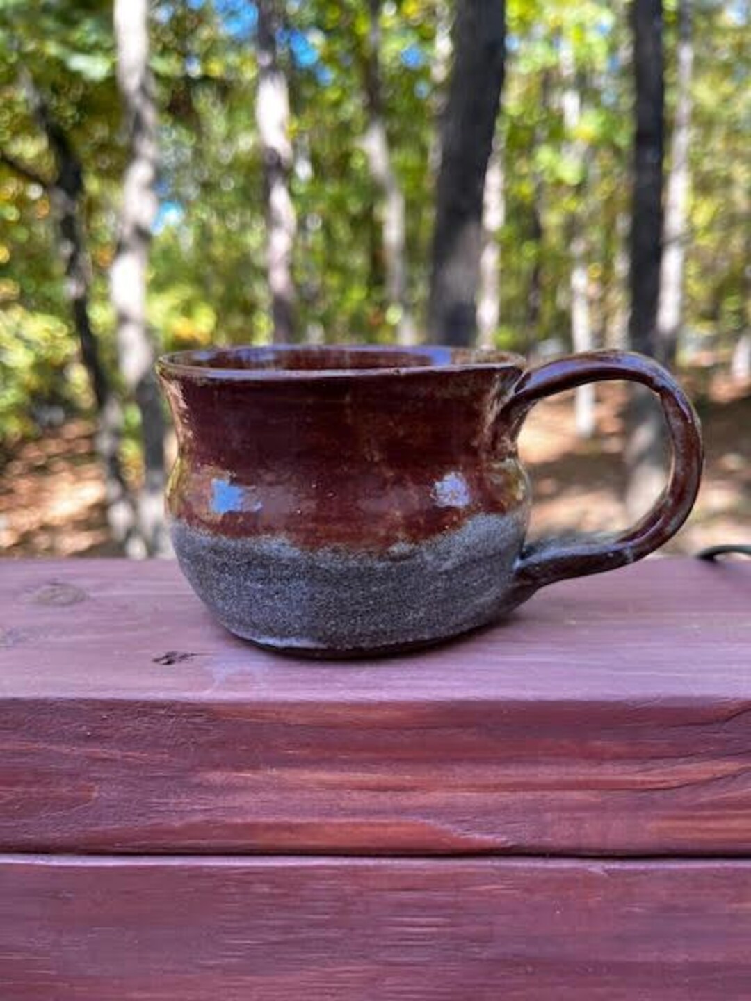 Rustic Farmhouse Mug, Redstone Clay and Shino Glaze, Handthrown Ceramic ...