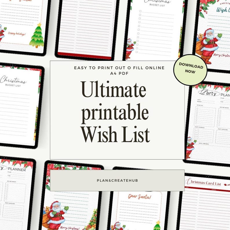 Christmas Wish List Printable | Dear Santa Letter | Holiday Kids ...