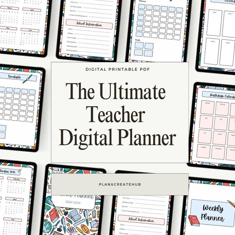 Digital Teacher Planner | Goodnotes Lesson & Academic Planner, Boho ...