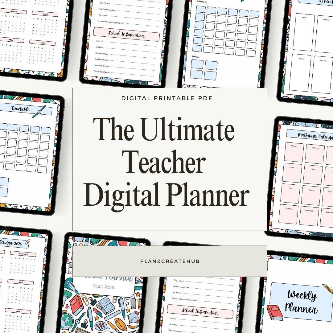 Digital Teacher Planner | Goodnotes Lesson & Academic Planner, Boho ...