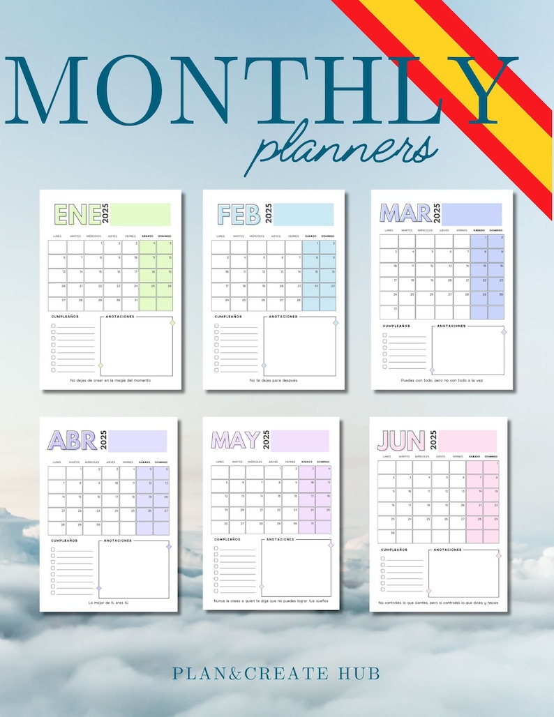 2025 Calendar Printable | Minimal Monthly Planner, A4 Digital Calendar ...
