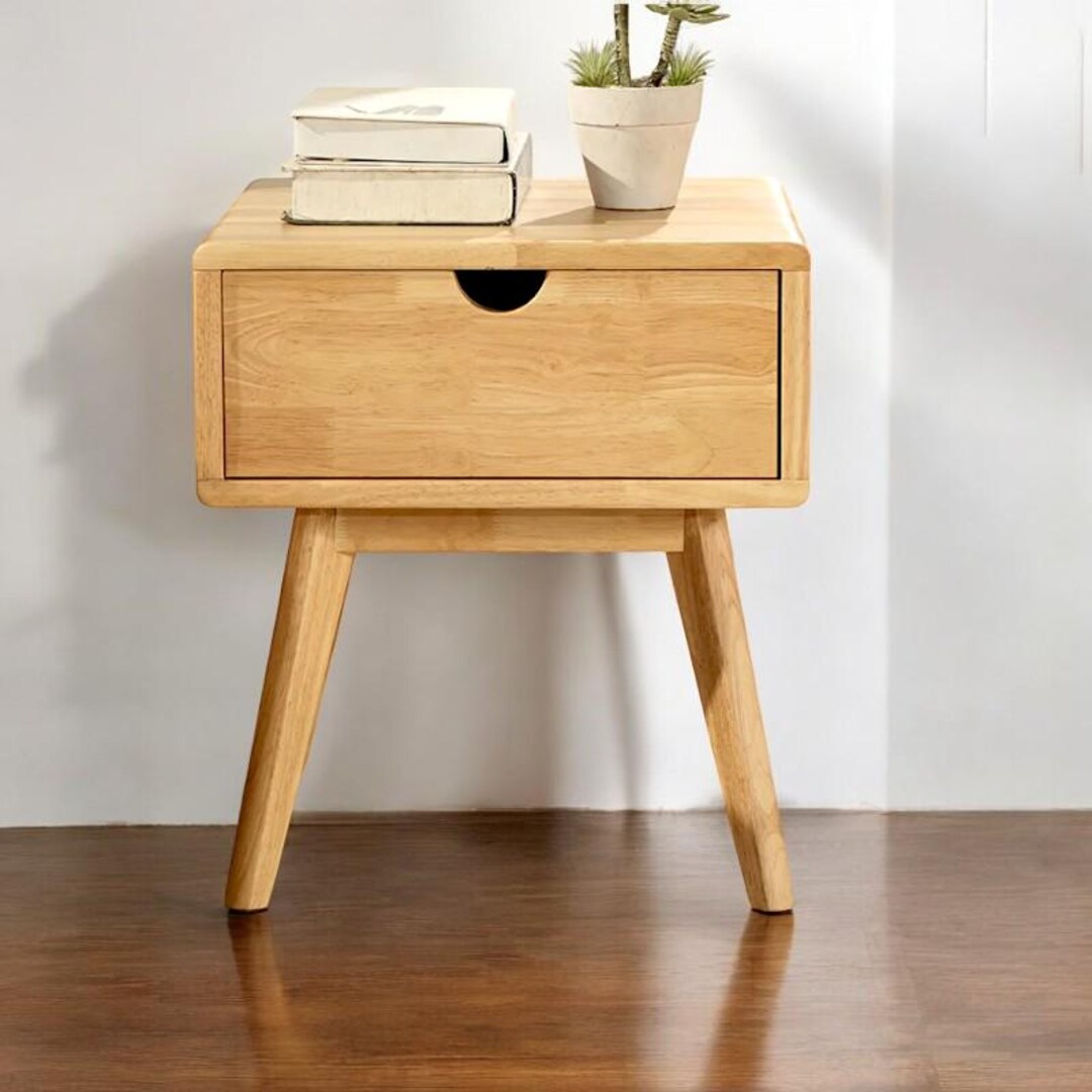 Small Bedside Table With Shelf Solid Wood Nightstands Table Small ...