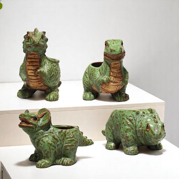 Dinosaur Plant Pot - Etsy
